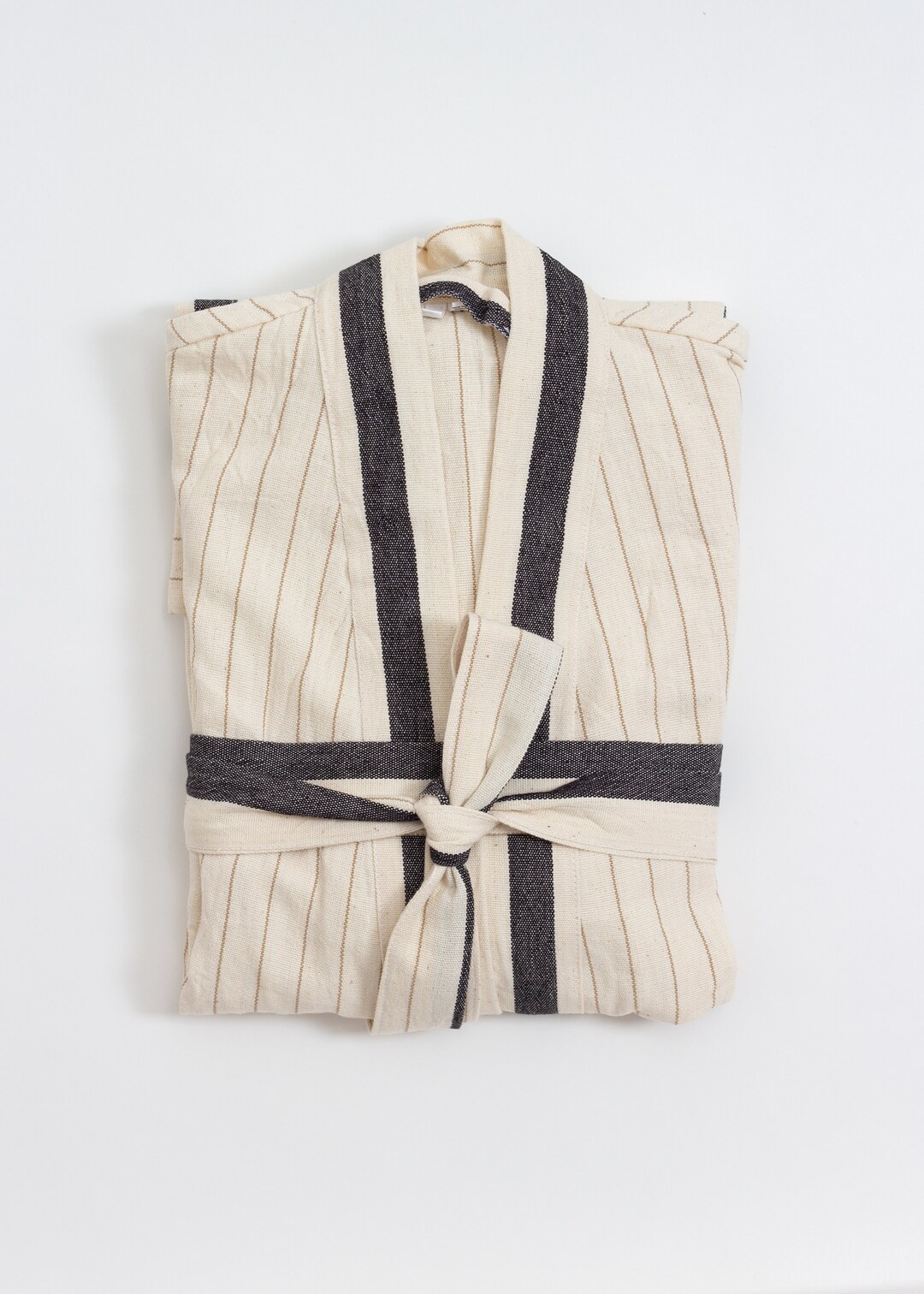 Edge of Black Stripe Detailed Morning Robe, Comfortable Lounging Robe ...