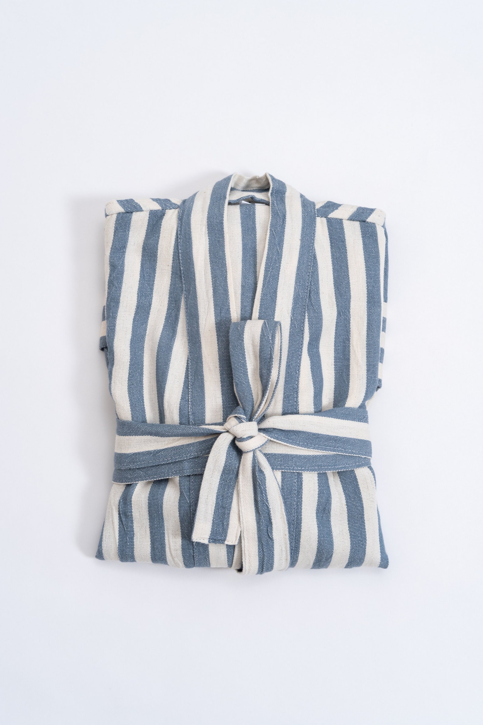 Wide Blue and White Striped Bathrobe Lightweight Dressing - Etsy