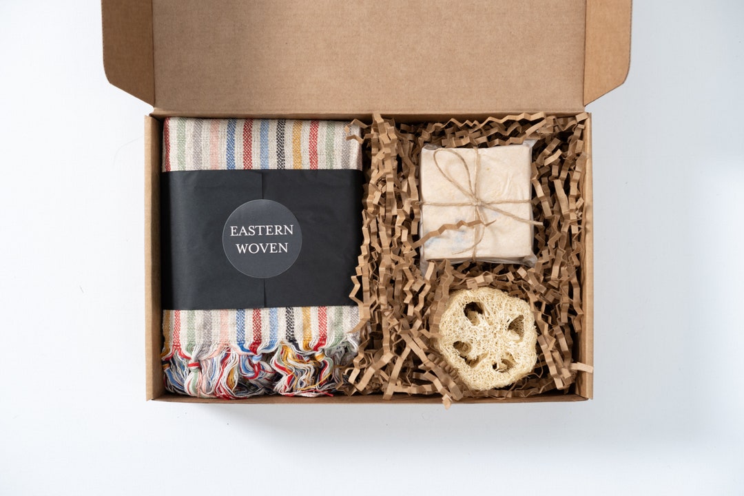 Custom Organic Cotton Hand Towel With Box, Lightweight Natural Linen ...