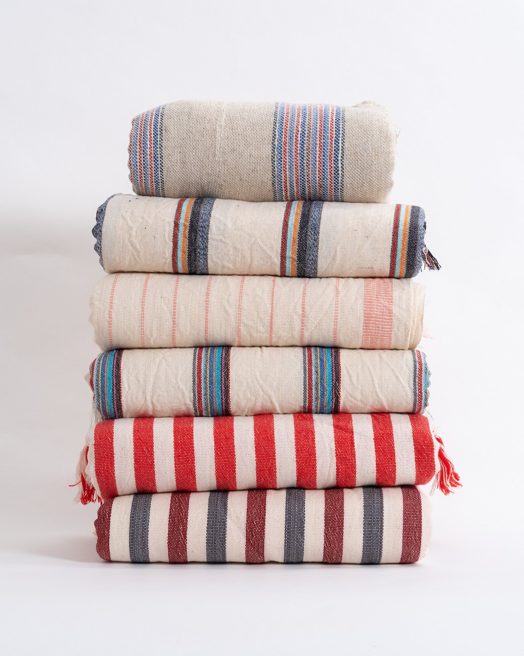 Customize Linen Towel Set, Striped Lightweight Towel, Picnic Throw ...