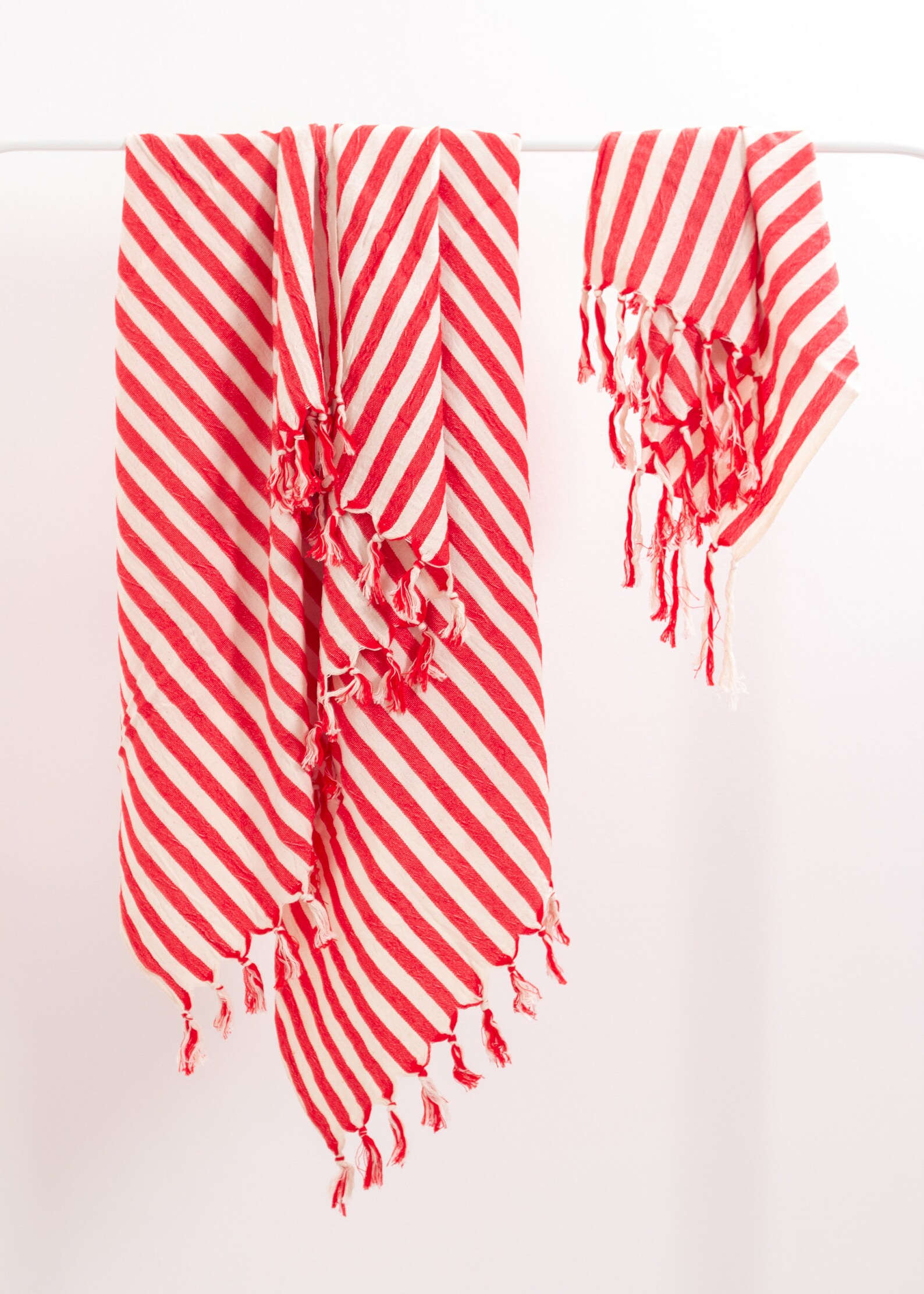 Red Picnic Table Throw, Red Stripe Blanket, Linen Peshtemal Set, Linen ...