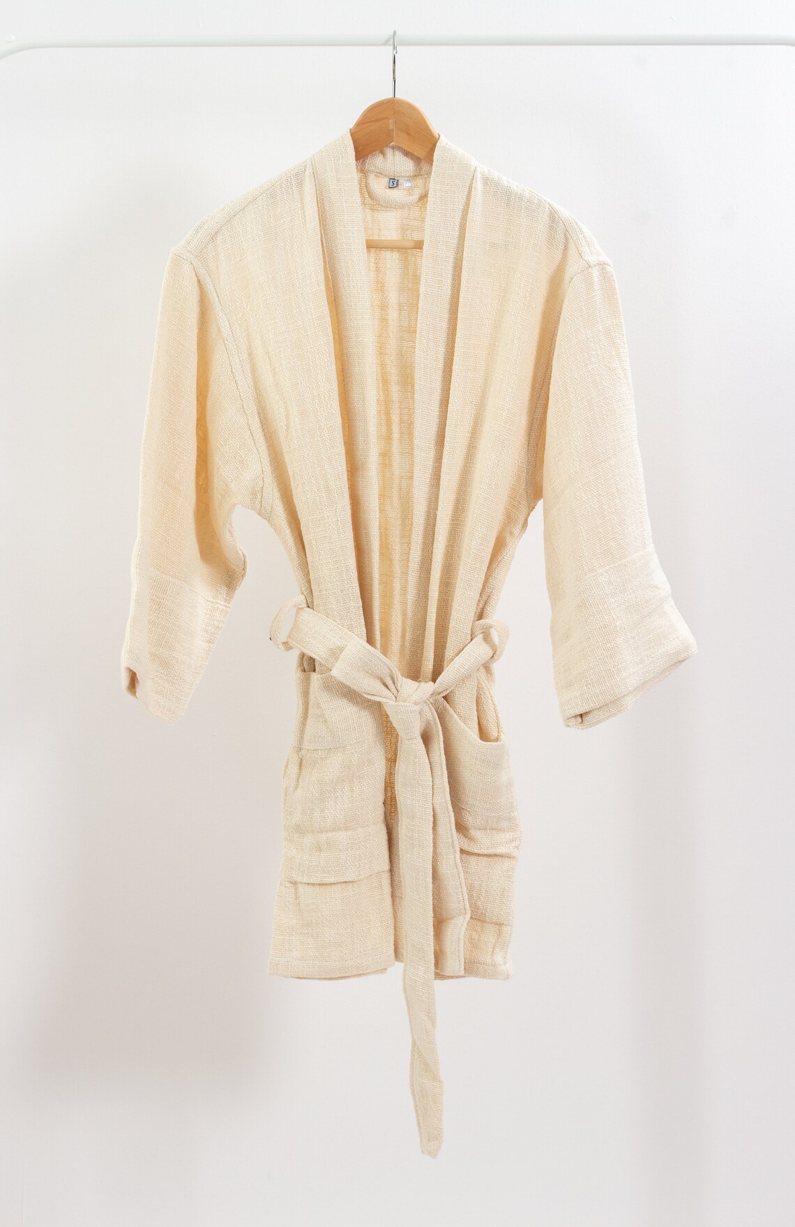 Organic Short Lounging Robe Pure Cotton Fabric Natural Fast - Etsy