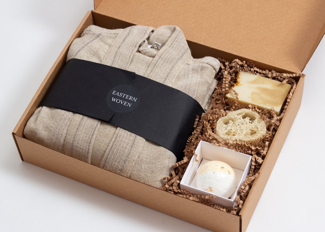 Bohemian Linen Robe Self Care Gift Set Natural Linen - Etsy