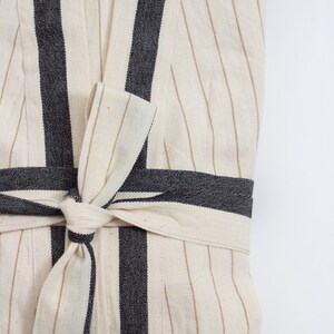 Edge of Black Stripe Detailed Morning Robe, Comfortable Lounging Robe ...