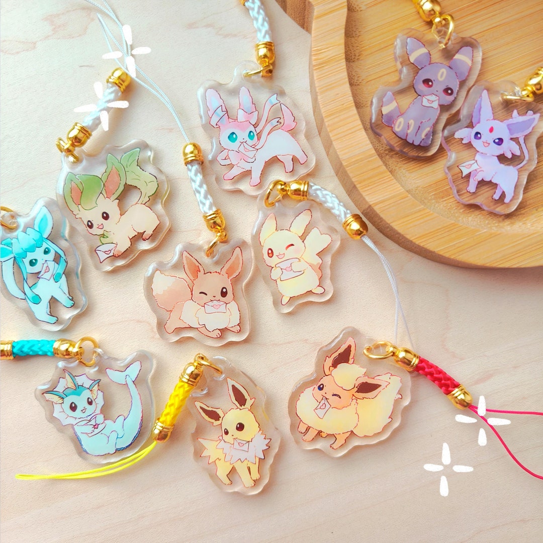 Eevee Evolution - Love Heart Letter Phone Charms - Etsy