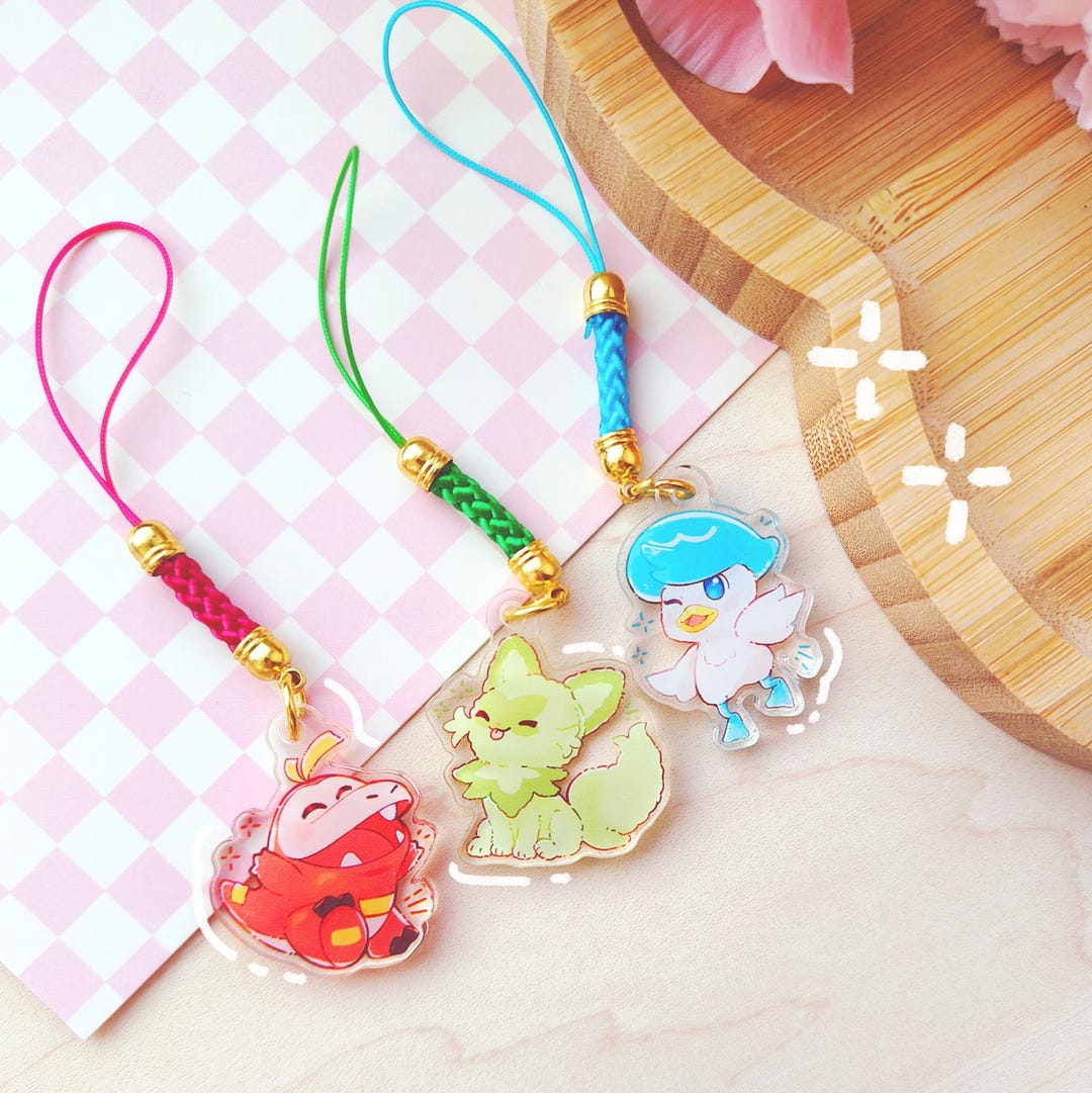 Gen 9 Starters - Pokemon | Acrylic Phone Charms - Etsy