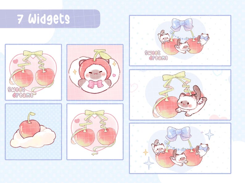 Pastel Cherry Cats | iPad Ios & Android App Icons | Wallpaper | Widgets ...
