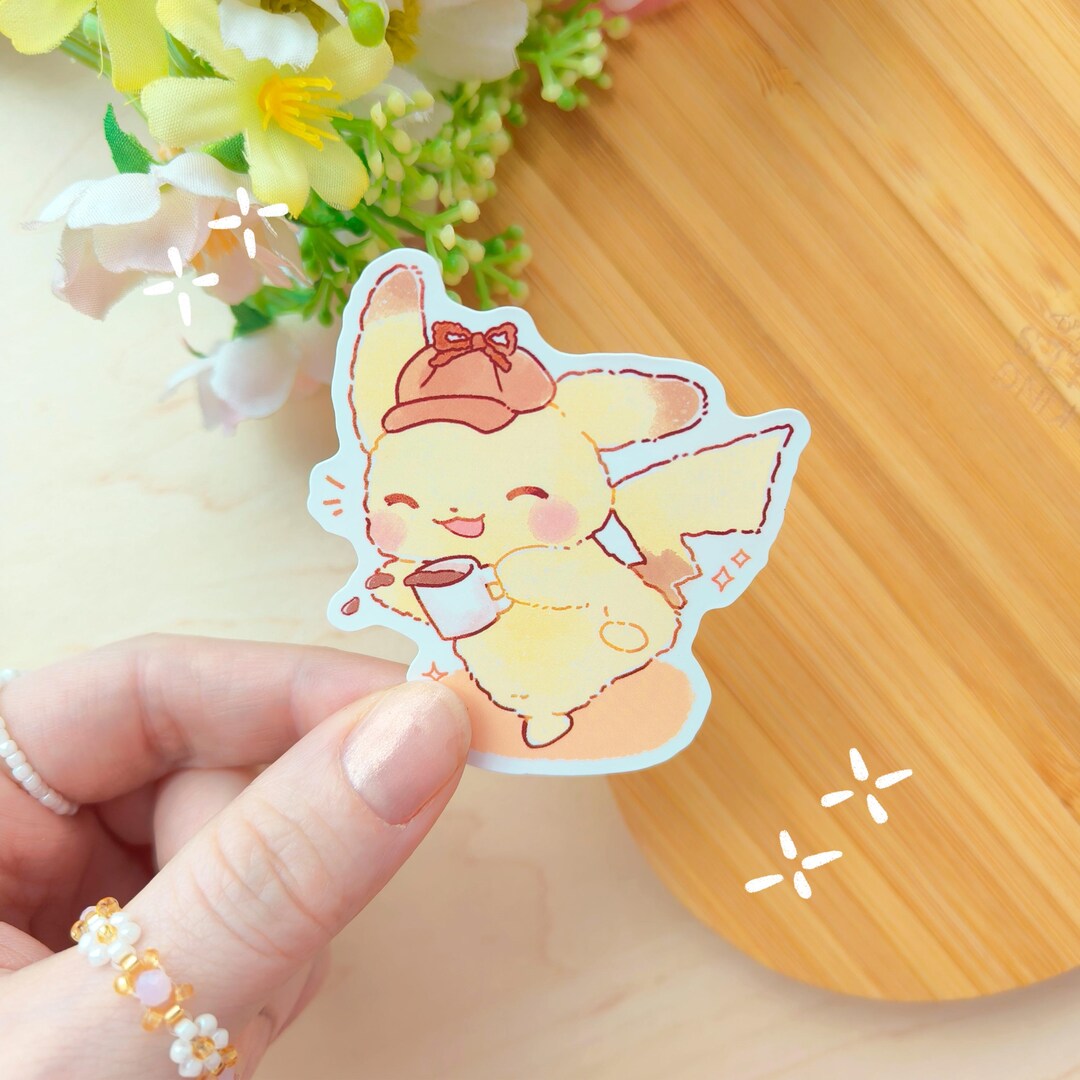 Poke Matt Vinyl Stickers | Pikachu Die Cut Sticker | Kawaii Gift ...