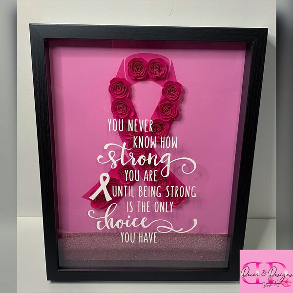Breast Cancer Shadow Box - Etsy
