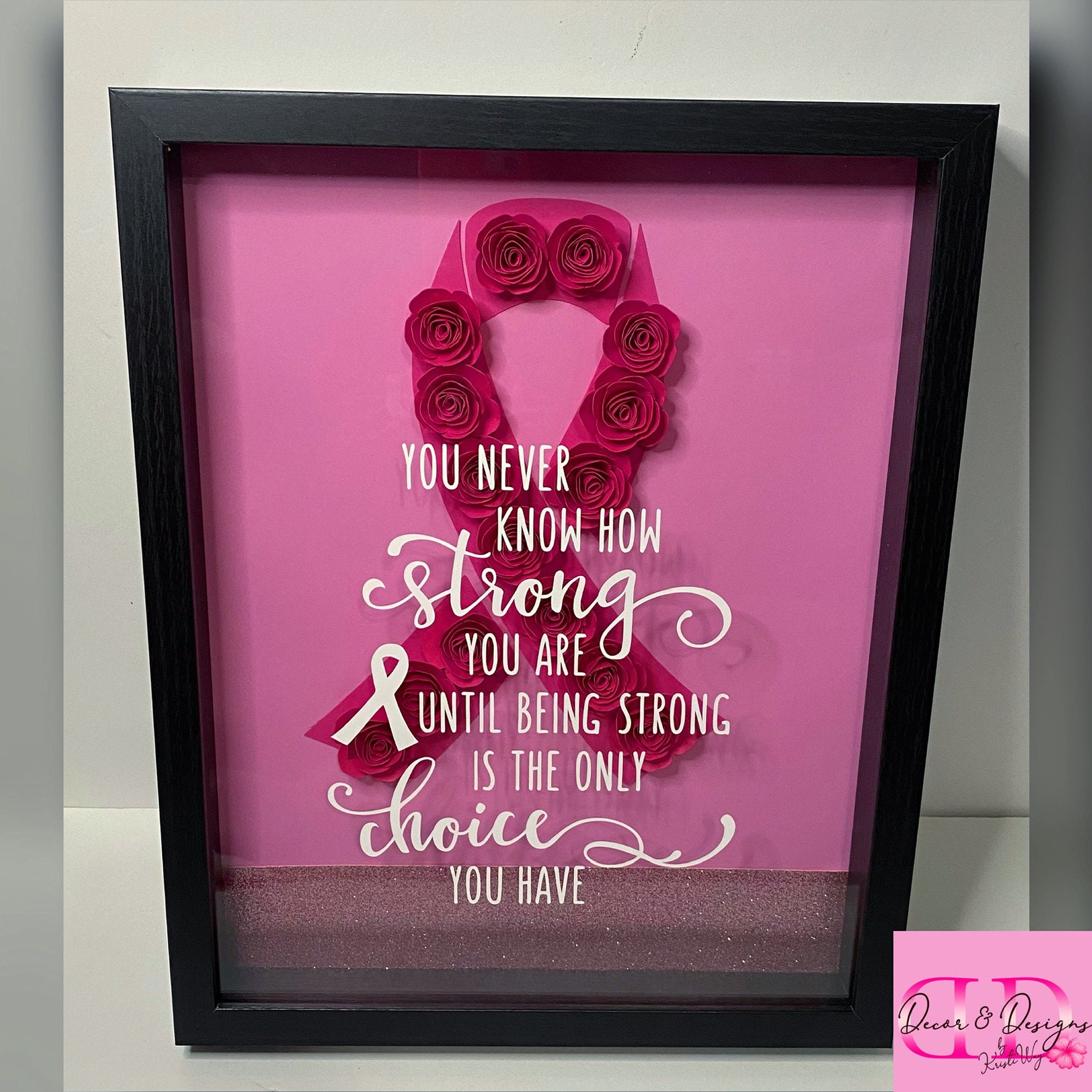 Breast Cancer Awareness Shadow Box - Etsy