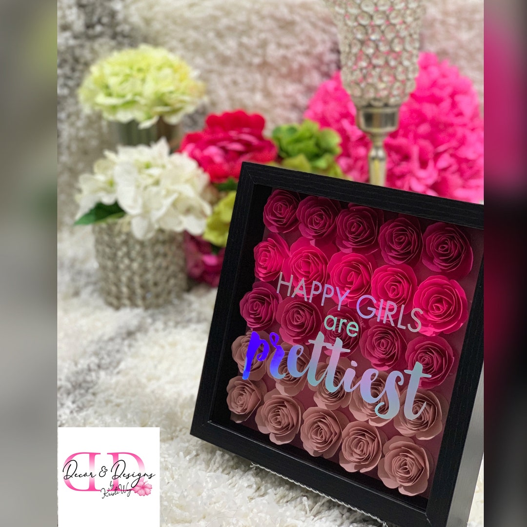 9x9 Personalized Flower Shadow Box - Etsy