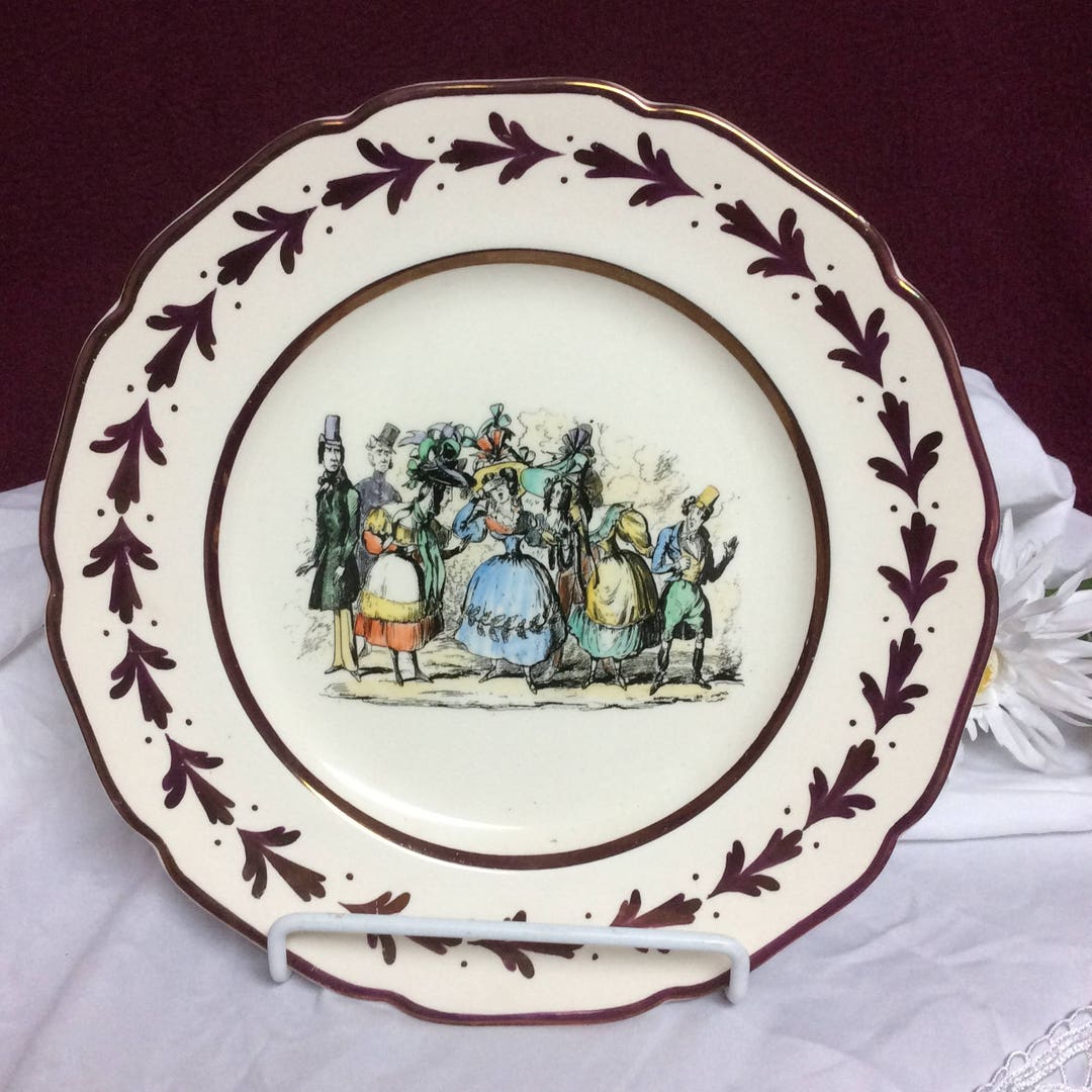 Gray Pottery Hand-painted Plate England - Etsy