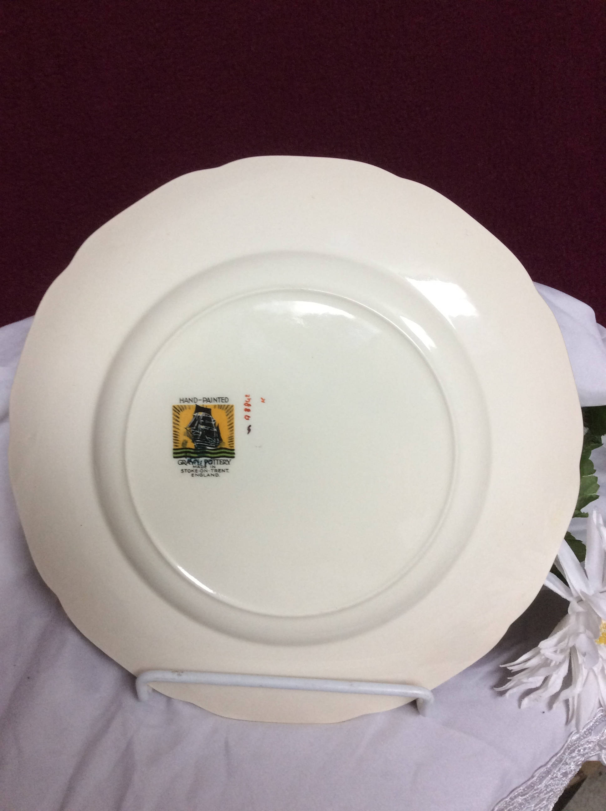 Gray Pottery Hand-painted Plate England - Etsy
