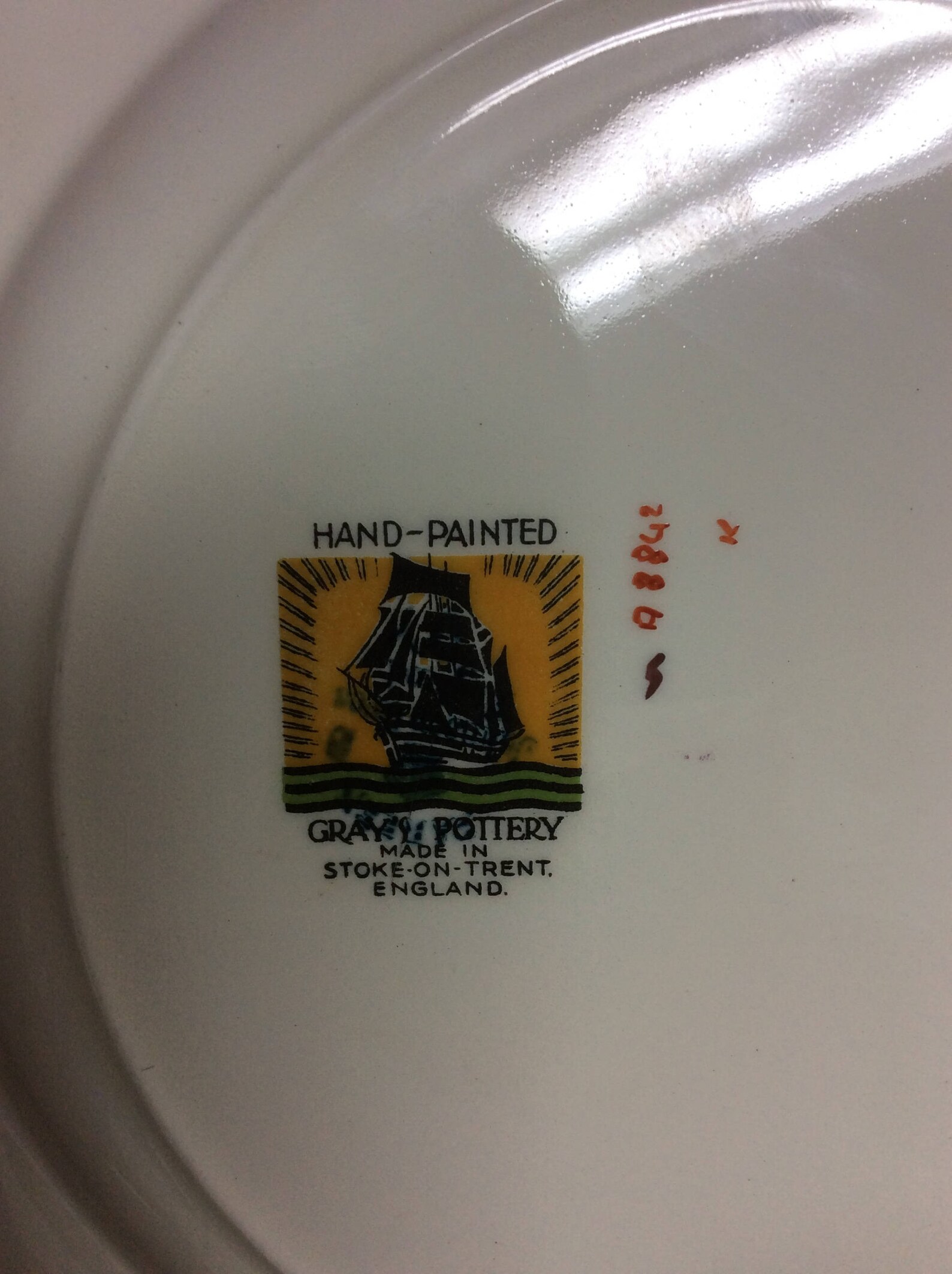 Gray Pottery Hand-painted Plate England - Etsy