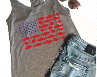 Louis Renard's Fish Digital Printed Tank Top - Handmade DTG Crop Top ...