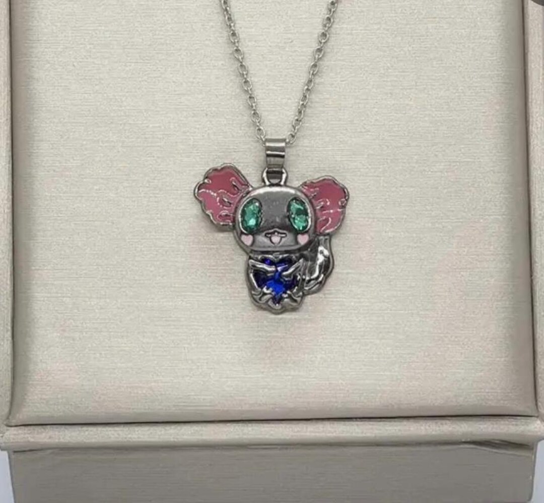 Axolotl Necklace With Chain. Blue Heart - Etsy