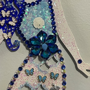 Beautiful Royal Blue and Light Blue Butterfly Mermaid Rhinestones ...