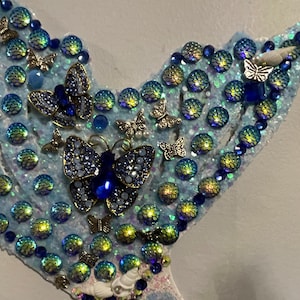 Beautiful Royal Blue and Light Blue Butterfly Mermaid Rhinestones ...