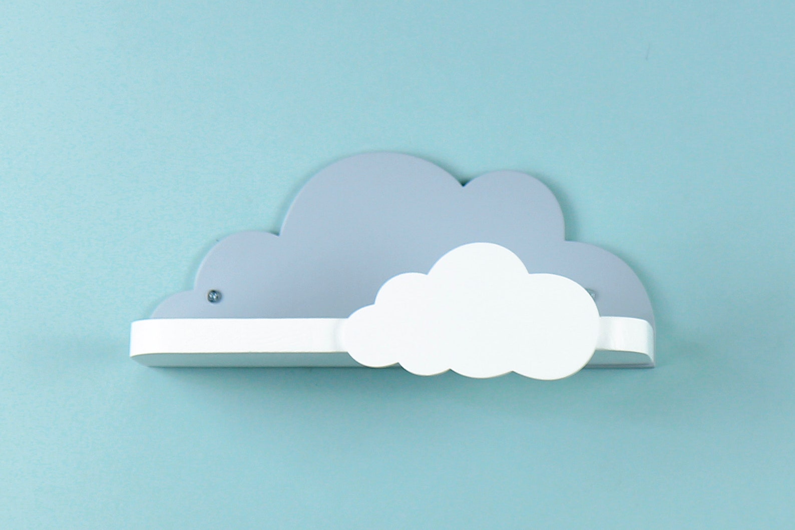 White Wooden Cloud Shelf, Wall Shelf for Nursery, Floating Shelf ...