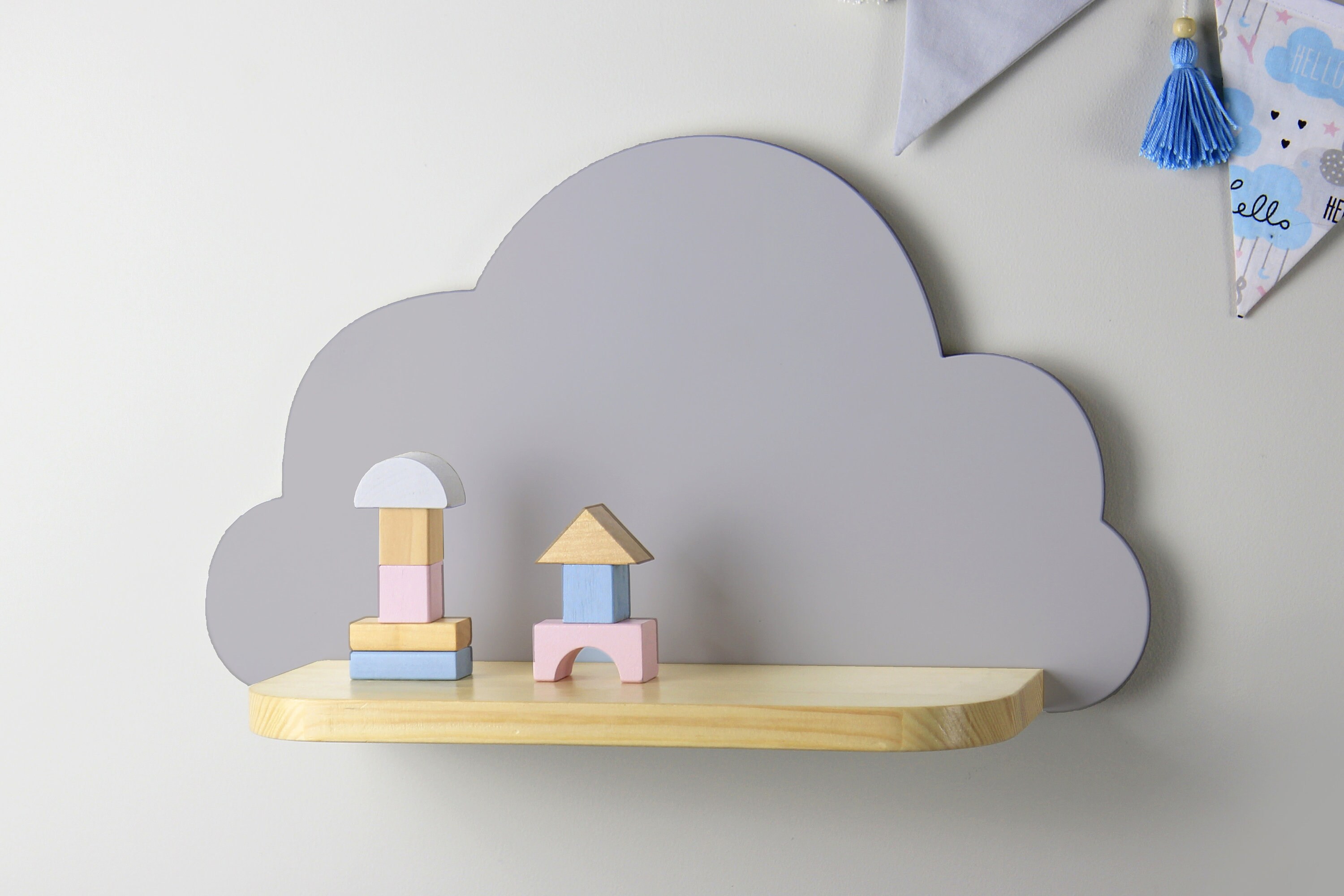Wooden Cloud Shelf, Floating Shelf, Cloud Shelf for Baby Nursery ...