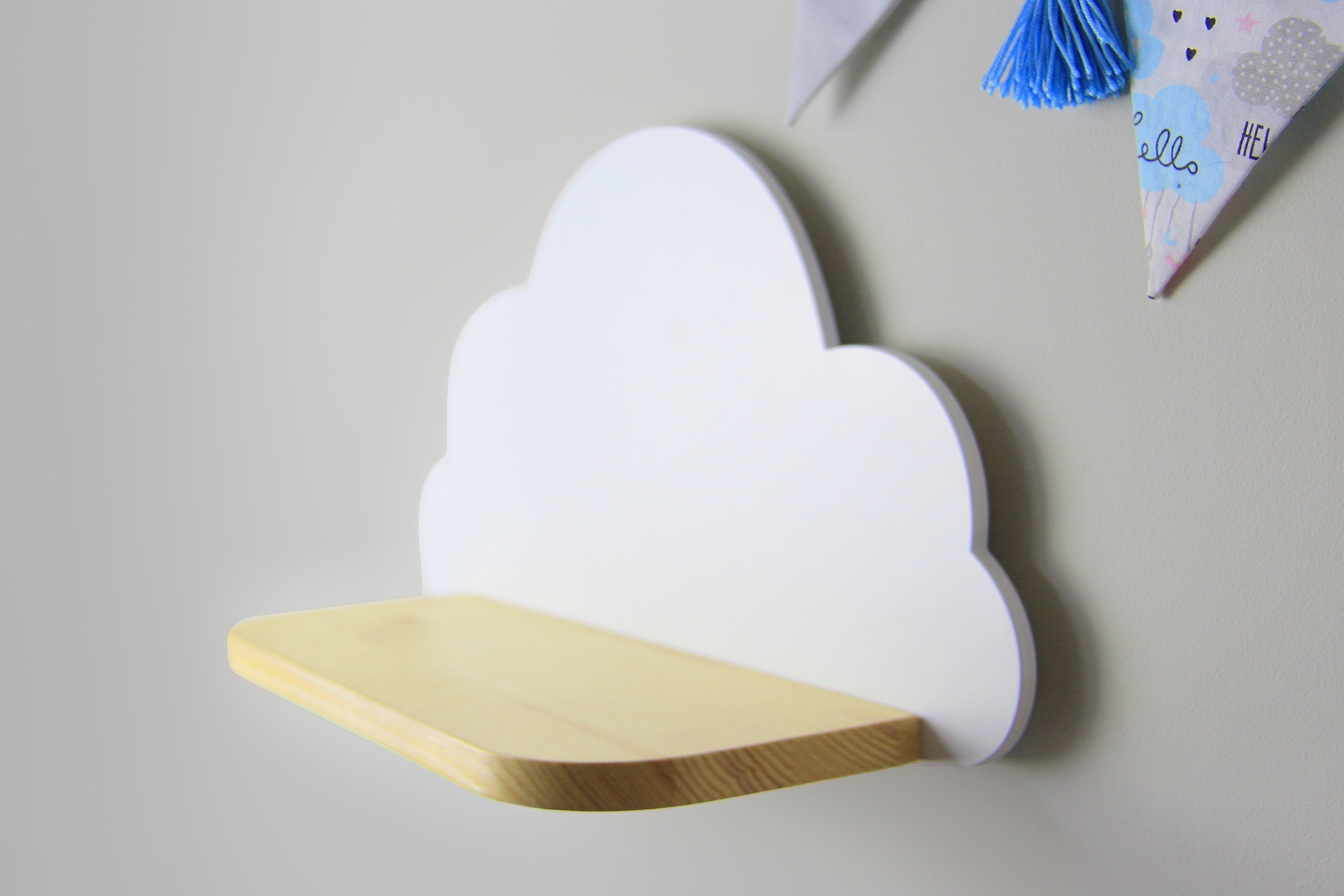 Wooden Cloud Shelf, Floating Shelf, Cloud Shelf for Baby Nursery ...