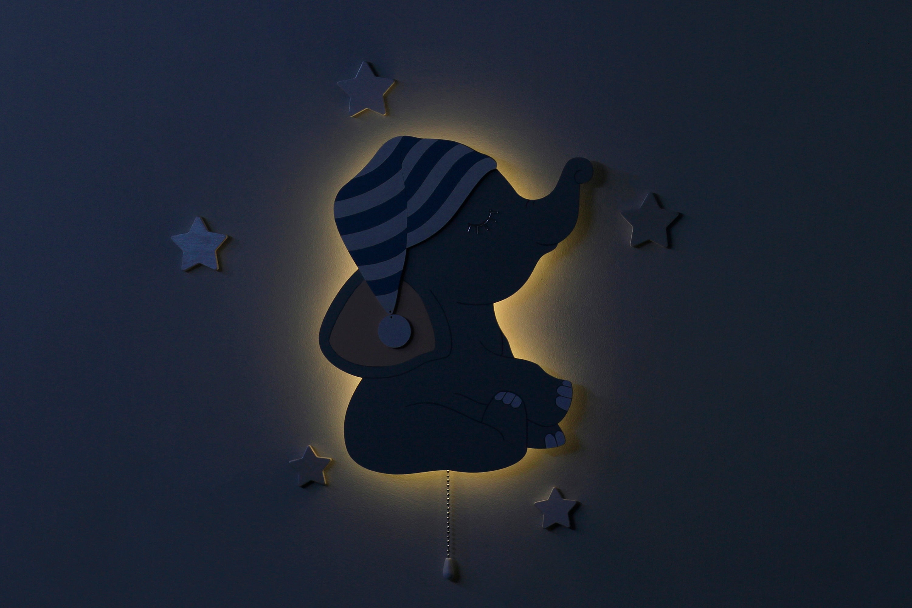 Wooden Lighting Elephant Nursery Wall Lighting LED Nursery - Etsy