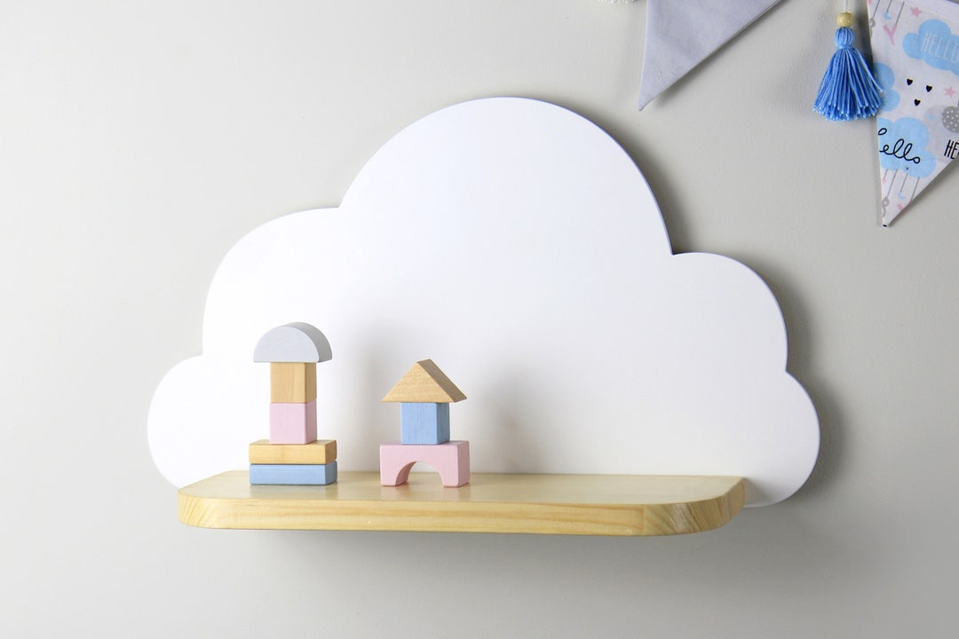 Wooden Cloud Shelf, Floating Shelf, Cloud Shelf for Baby Nursery ...