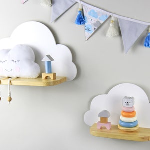 Wooden Cloud Shelf, Floating Shelf, Cloud Shelf for Baby Nursery ...
