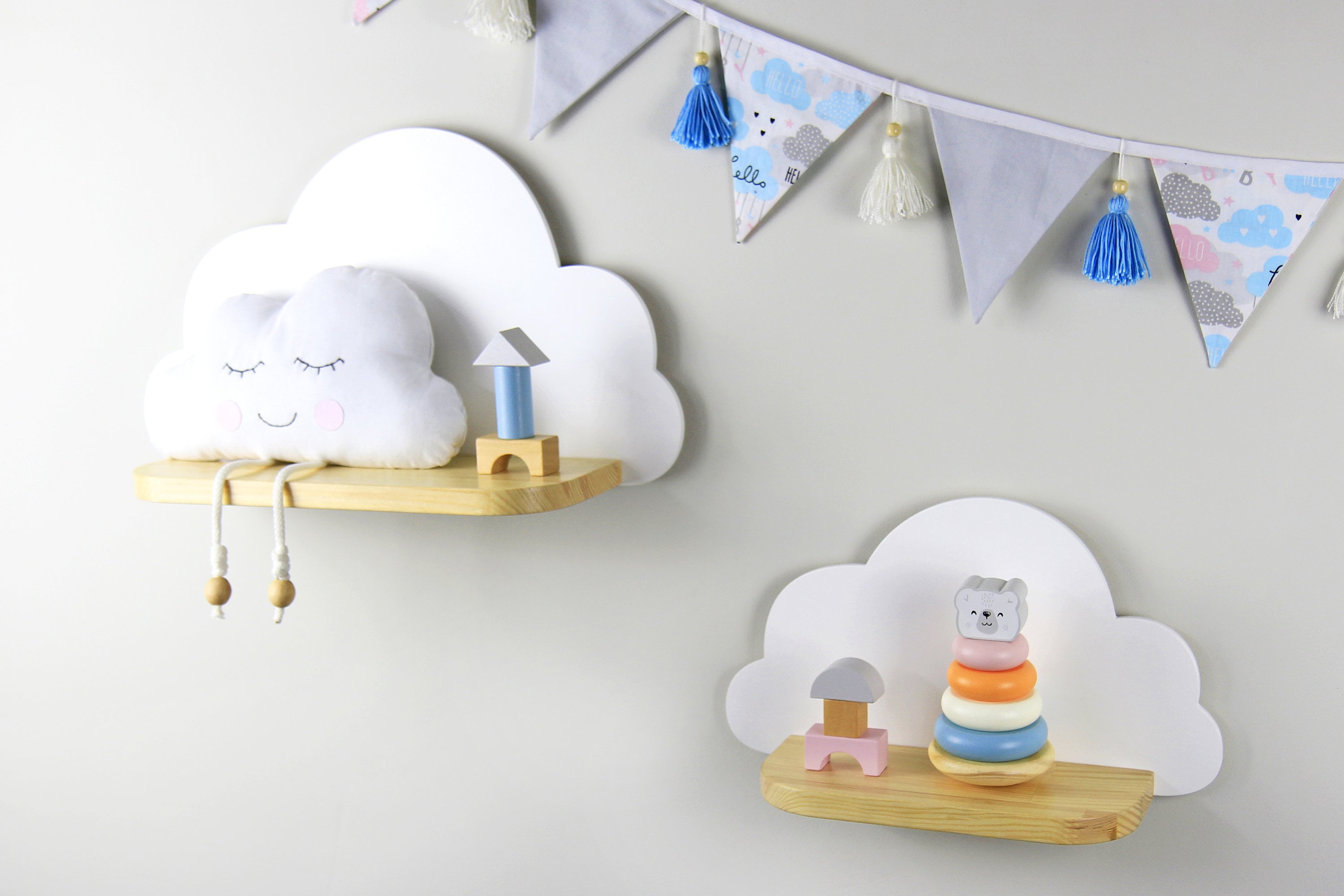 Wooden Cloud Shelf Floating Shelf Cloud Shelf for Baby | Etsy