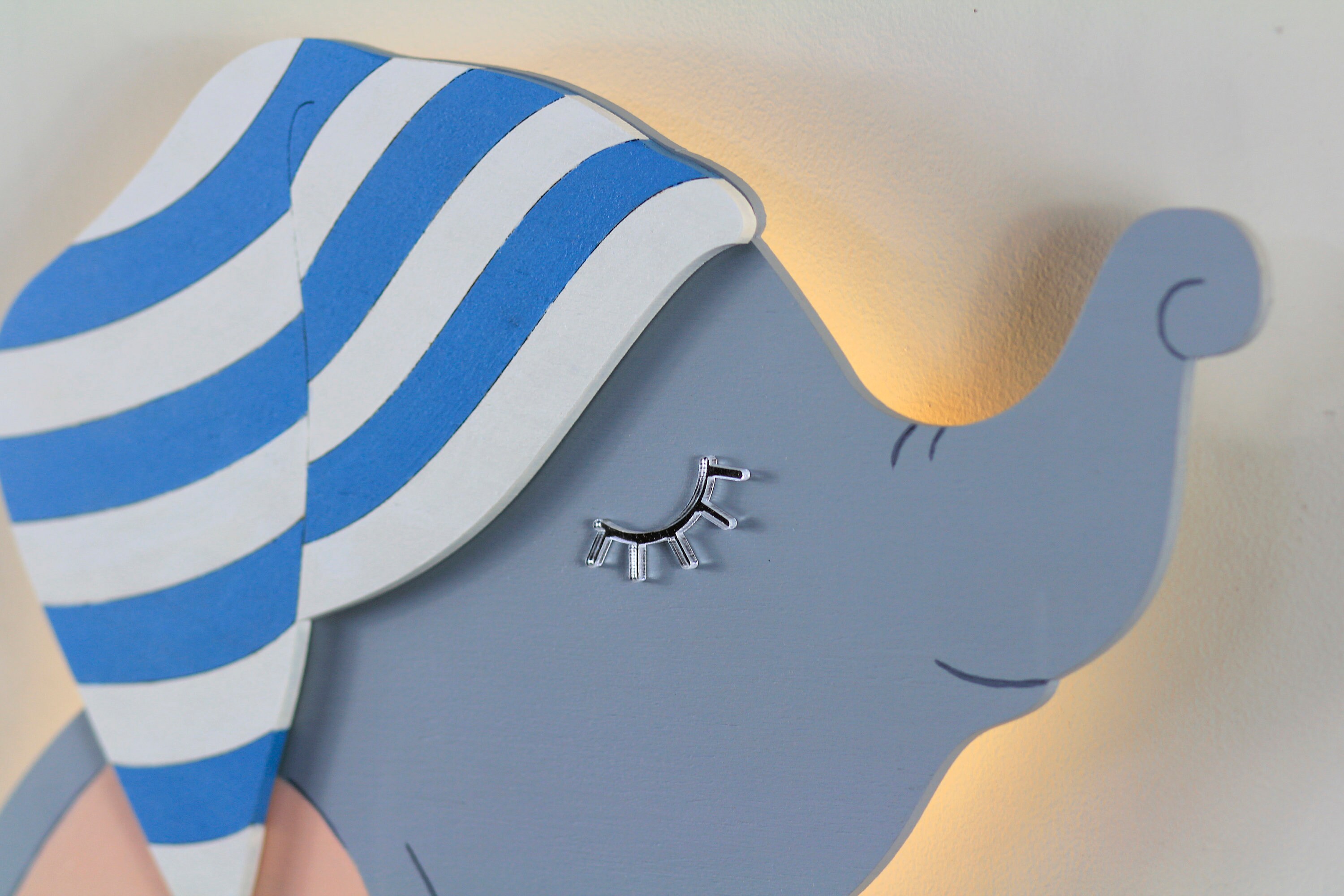 Wooden Lighting Elephant Nursery Wall Lighting LED Nursery - Etsy