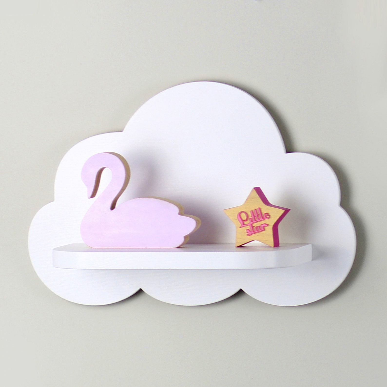 Small Wooden Cloud Shelf, Floating Shelf, Cloud Shelf for Baby Nursery ...