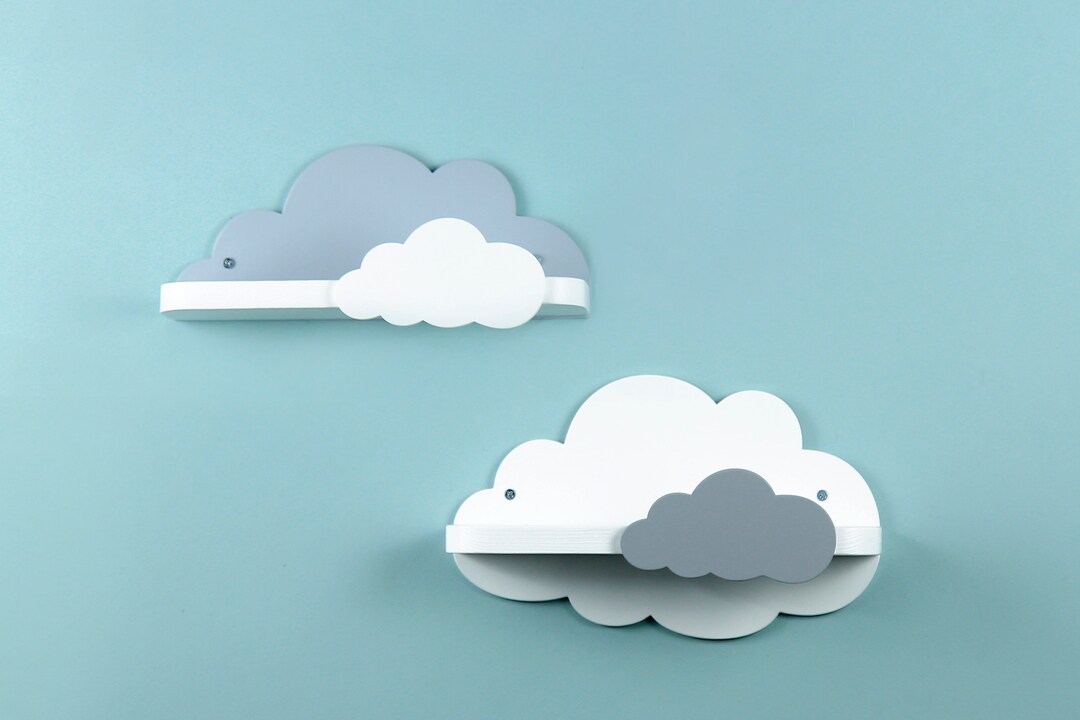 Set of 2 Cloud Shelf, Nursery Room Decor, Shelf for Baby, Nursery Wall ...