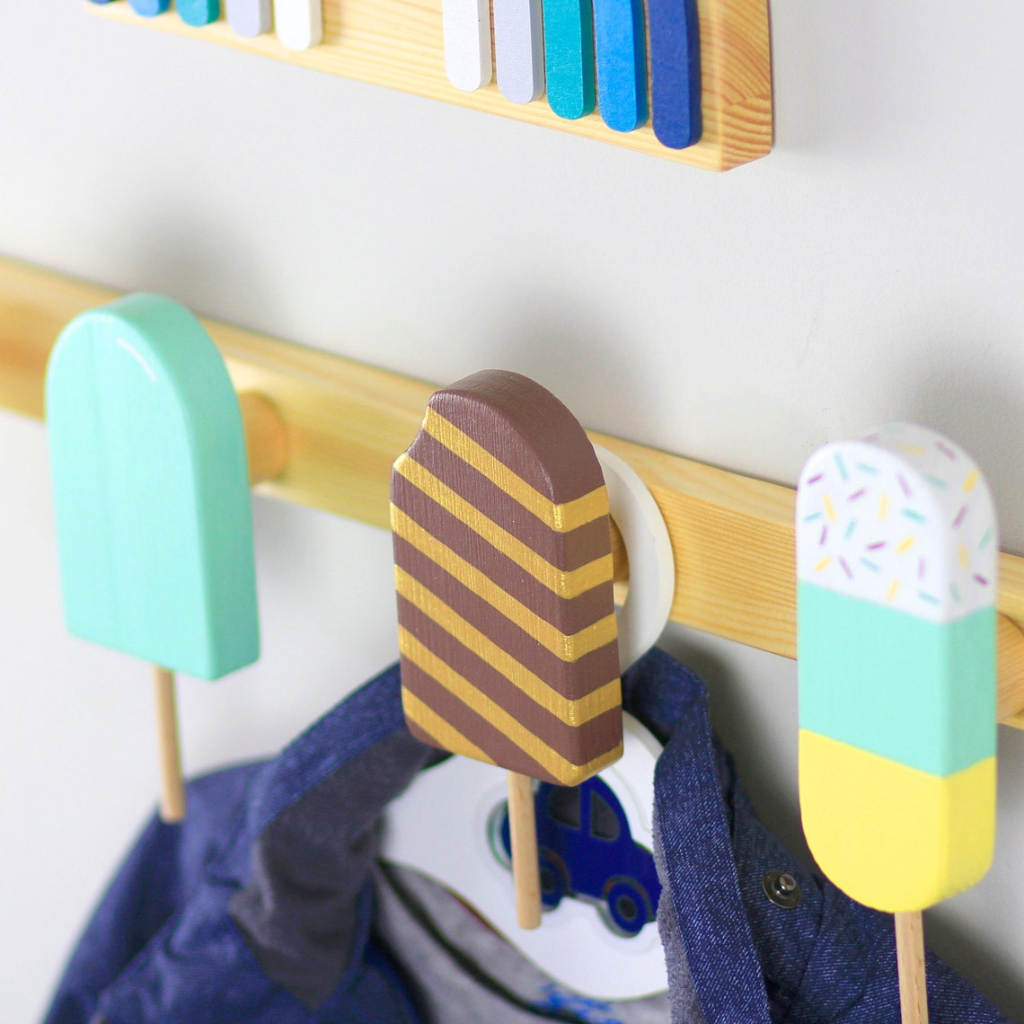 Cute Wooden Ice-cream Hooks for Baby Clothes Kid Clothes - Etsy
