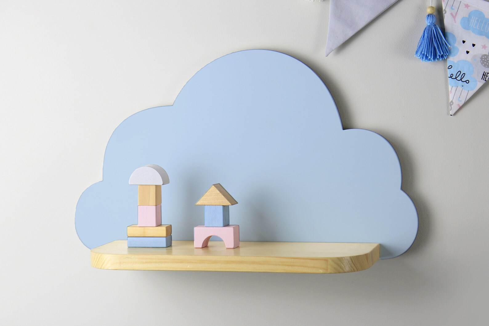 Wooden Cloud Shelf, Floating Shelf, Cloud Shelf for Baby Nursery ...