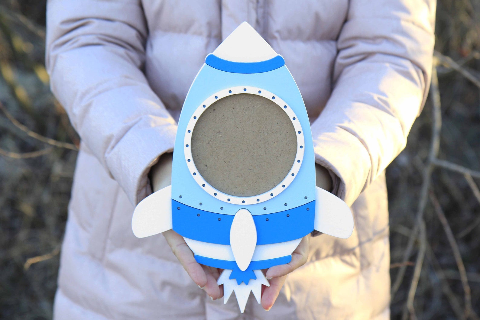 Kids Photo Frame Rocket Nursery Wooden Wall Decor Spaceship - Etsy