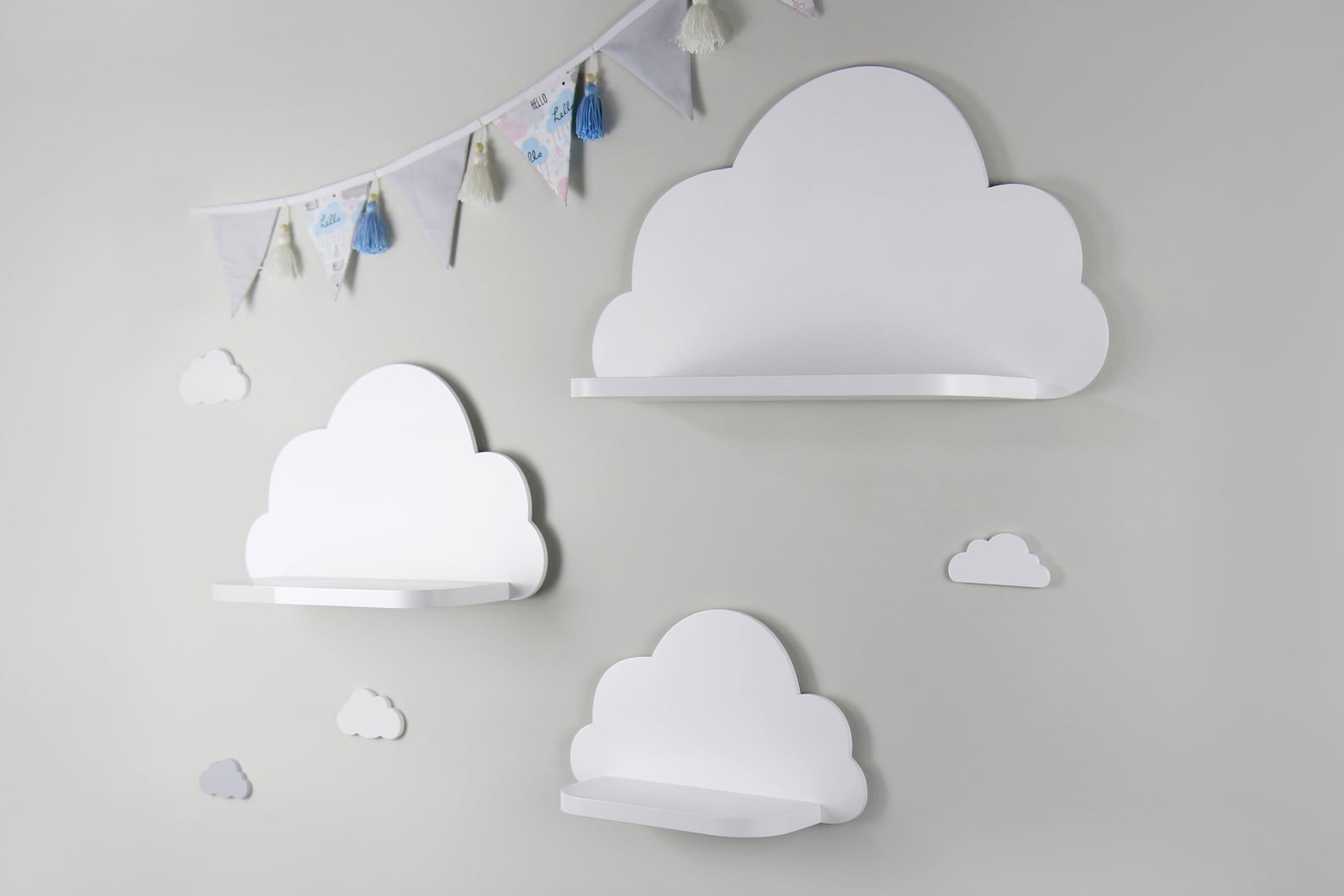 Set of 3 White Wooden Cloud Shelves Cloud Wall Shelf for - Etsy Canada