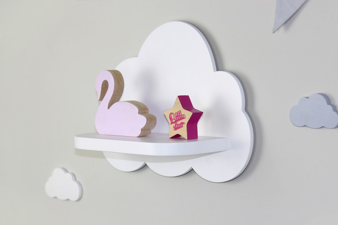 Cloud Shelf for Nursery Wooden Floating Shelf Nursery Room - Etsy