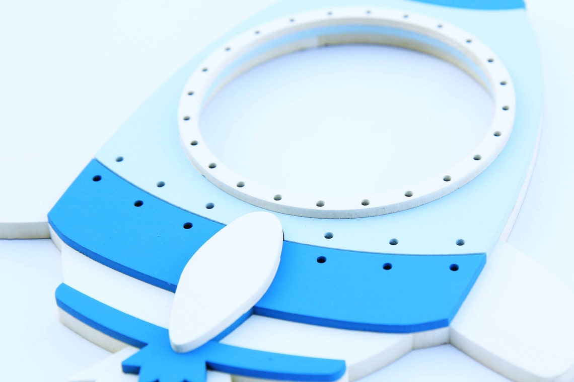 Kids Photo Frame Rocket Nursery Wooden Wall Decor Spaceship - Etsy