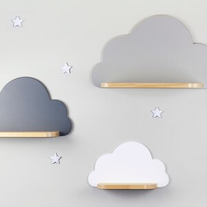 Cloud Wall Shelf Set of 3, Cloud Shelf for Nursery, Kids Room Shelves ...