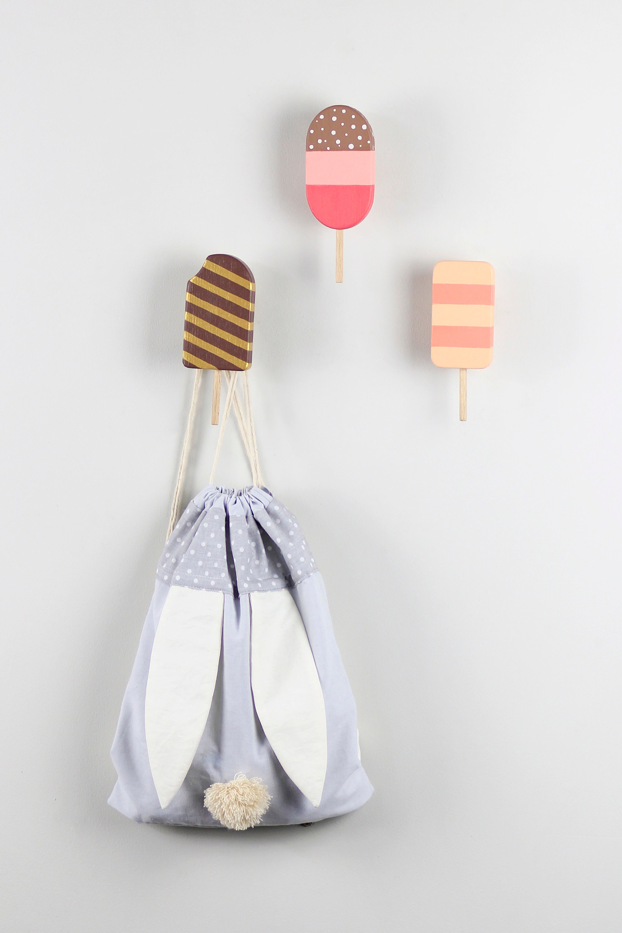 Colourful Wooden Ice Cream Kids Coat Hook Decorative Wall - Etsy