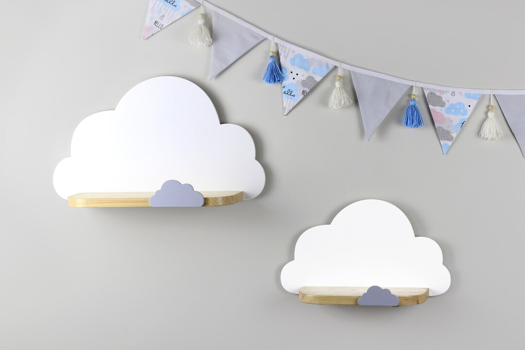 Cloud Shelf With Small Cloud on the Front, Shelf for Baby Nursery, Kids ...