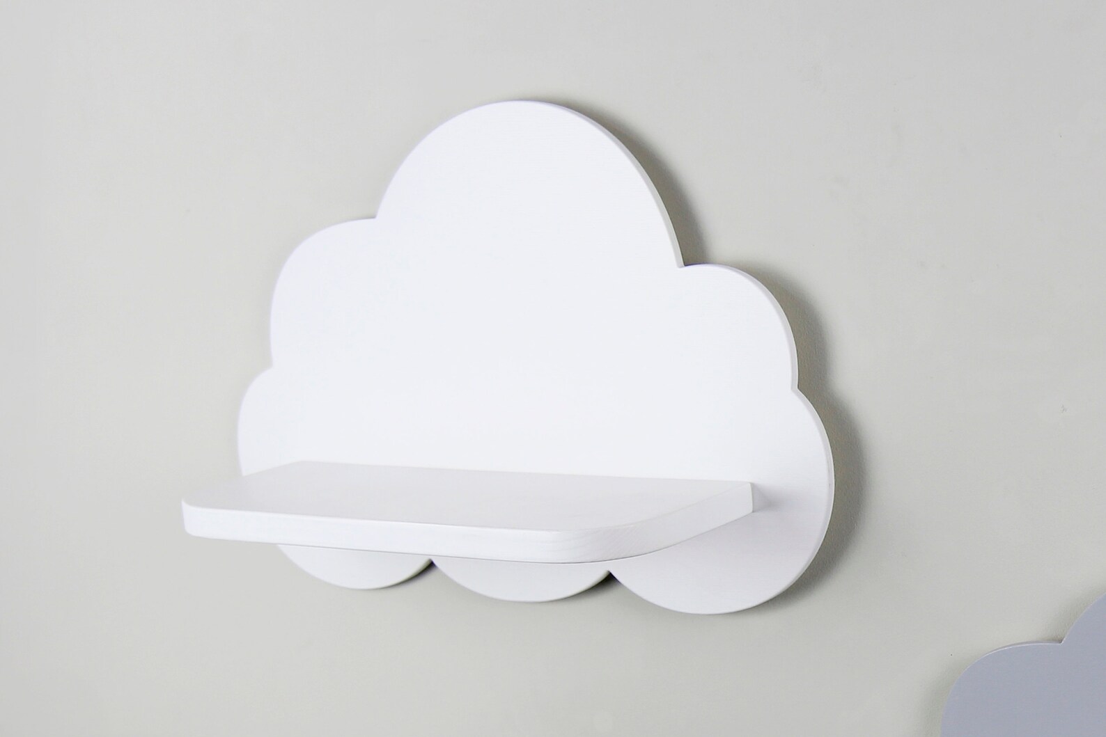 Set of 2 White & Gray Wooden Cloud Shelves Cloud Wall Shelf - Etsy