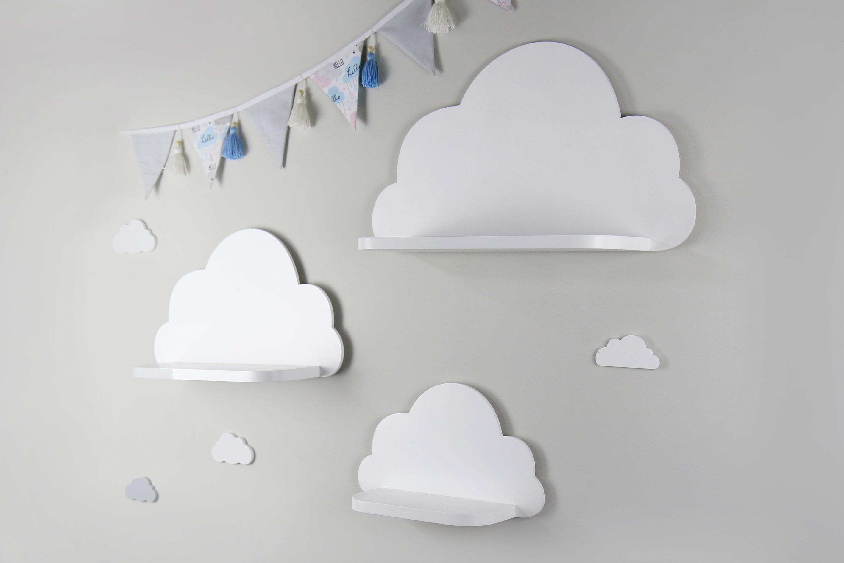 White Cloud Shelf, Wooden Floating Shelf, Сloud Wall Shelf for Nursery ...