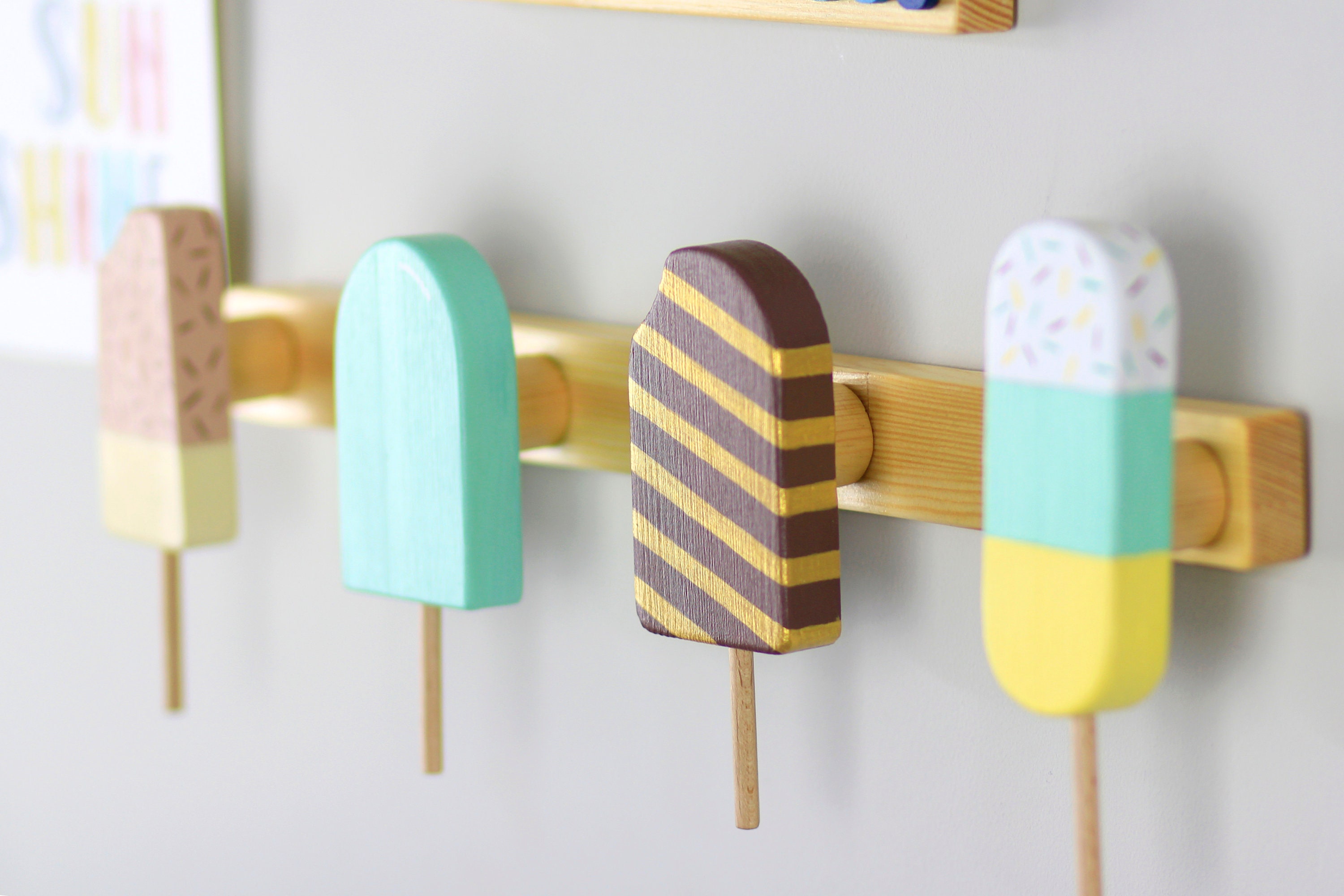 Cute Wooden Ice-cream Hooks for Baby Clothes Kid Clothes - Etsy