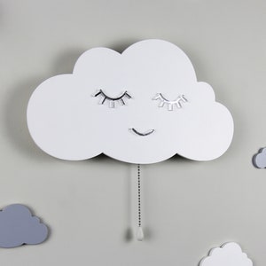 Set of Kids Room Shelf & Cloud Night Light, Nursery Lighting, Kids ...