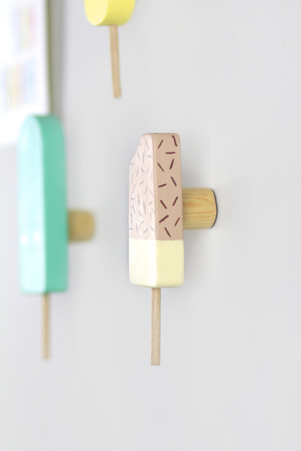 Cute Colored Wooden Hooks Ice Cream Kids Coat Hook - Etsy
