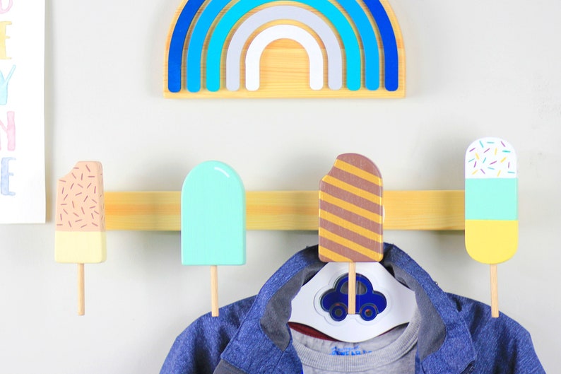 Cute Wooden Ice-cream Hooks for Baby Clothes Kid Clothes - Etsy