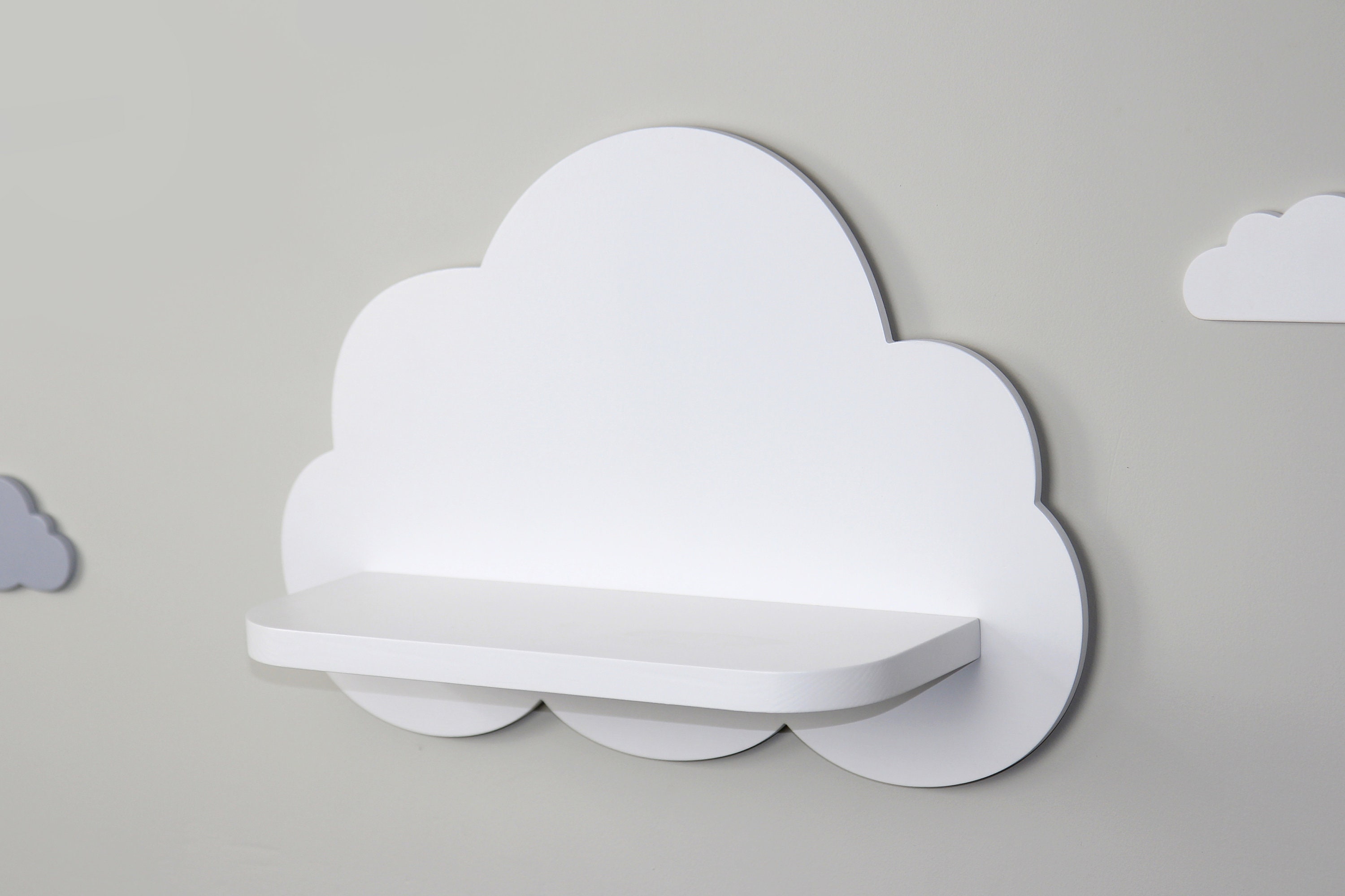 Set of 2 White Wooden Cloud Shelves Cloud Wall Shelf for - Etsy