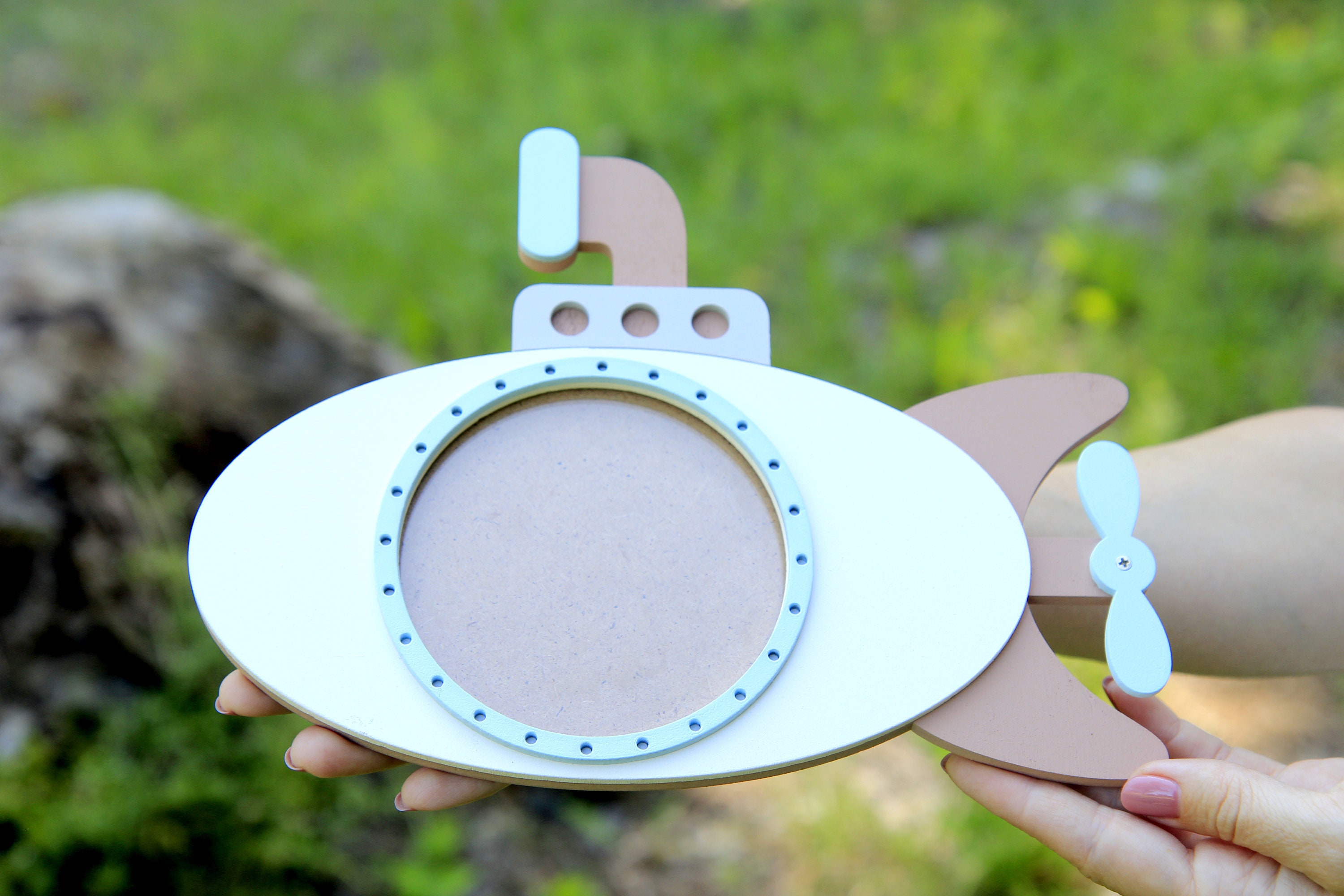 Kids Photo Frame Submarine, Nursery Wooden Wall Decor, Submarine Gift ...