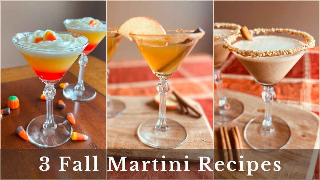 Autumn Fall Martini Drink Recipes 4x6 Download - Etsy